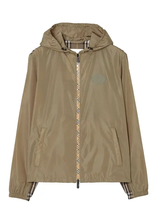 Burberry Newport Jacket With Check Panels - Brown