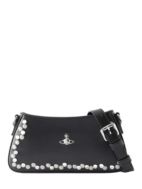 VIVIENNE WESTWOOD Tasha Studded Leather Shoulder Bag - Black