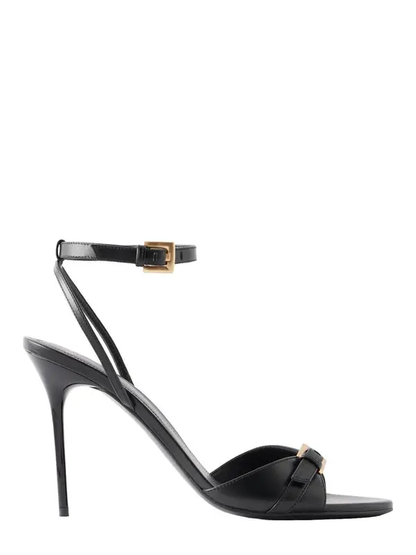 Balmain Anthem 95 Buckle-detailed Leather Sandals - Black