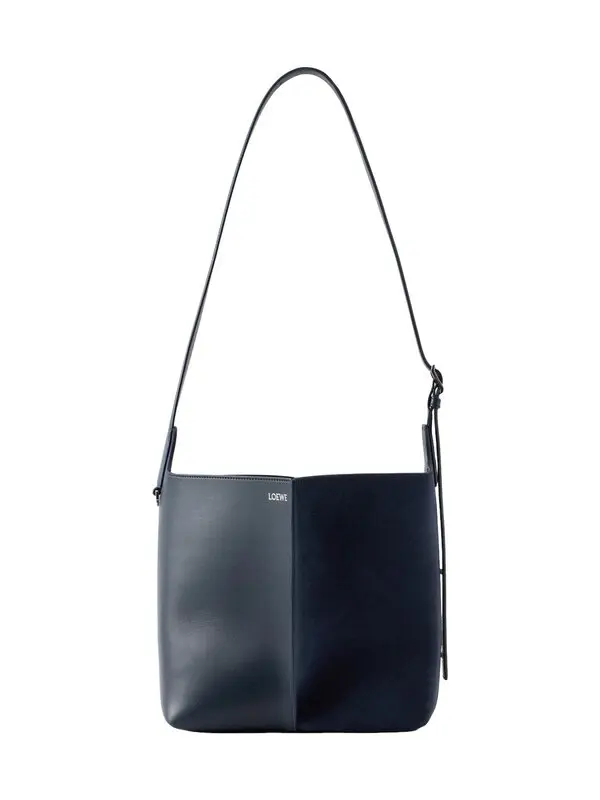 Loewe Bilbao Suede And Leather Tote - Blue