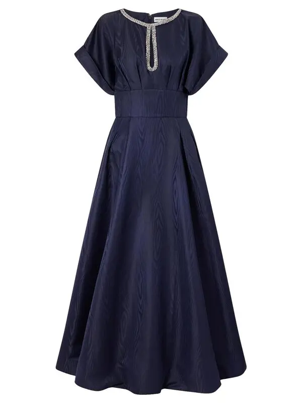Rebecca Vallance Embellished Moire Gown - Blue