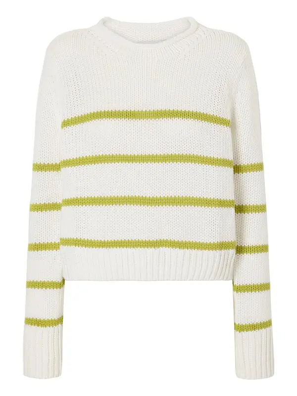 LA LIGNE Mini Marina Striped Crochet-knit Cotton Sweater - Multi