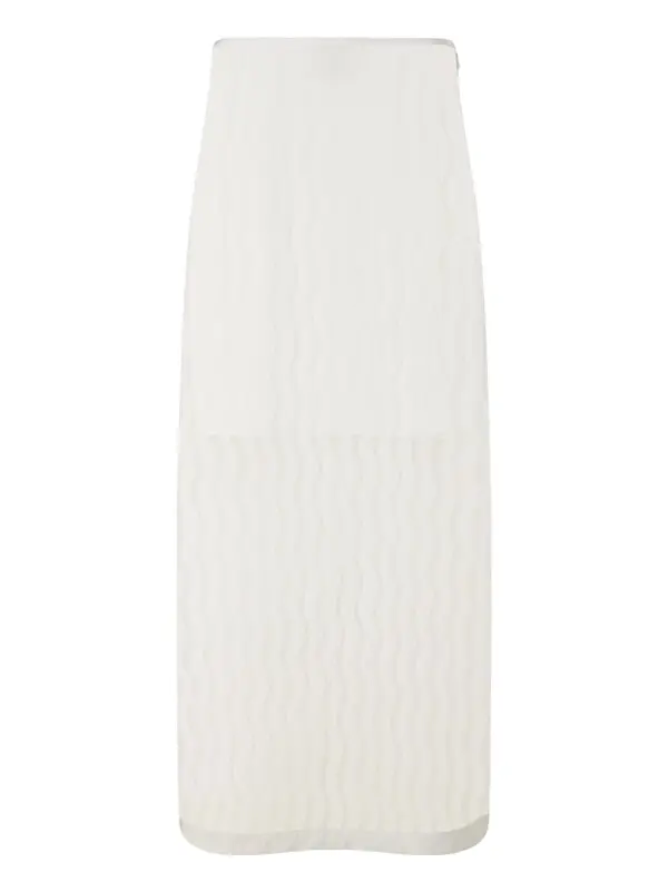 LA LIGNE Alexi Striped Georgette Maxi Skirt - White