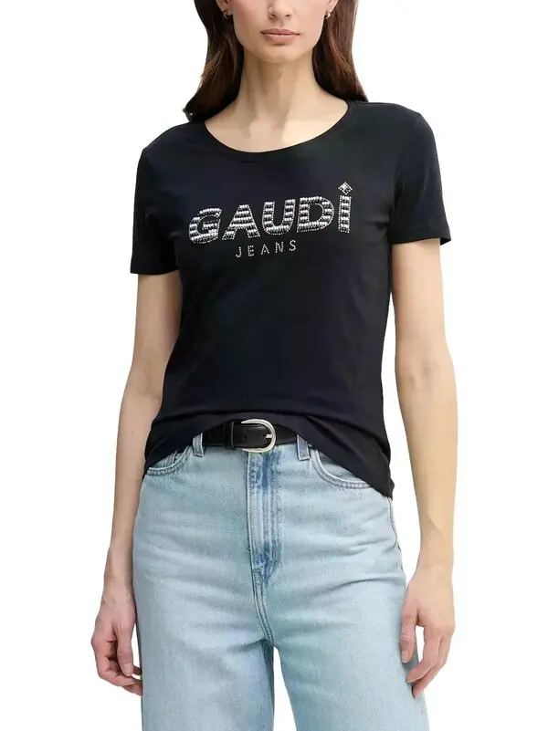 GAUDI Embellished Round Neck T-shirt - Blue
