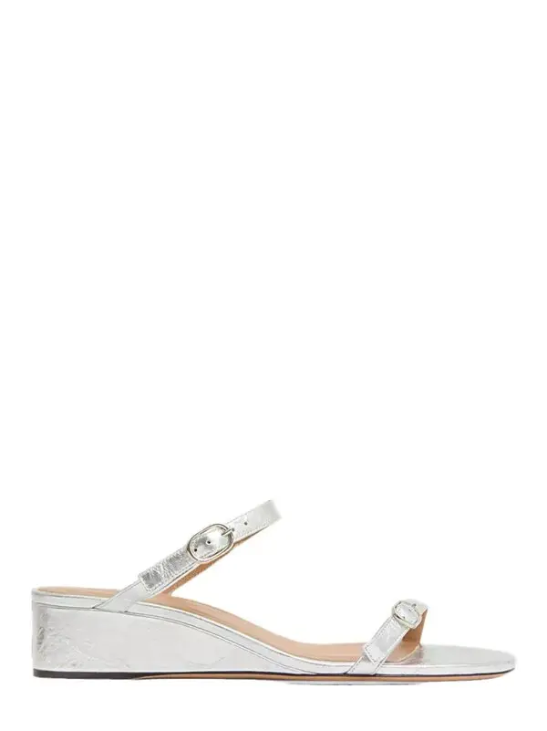 MANSUR GAVRIEL Zeppa Leather Sandals - Silver