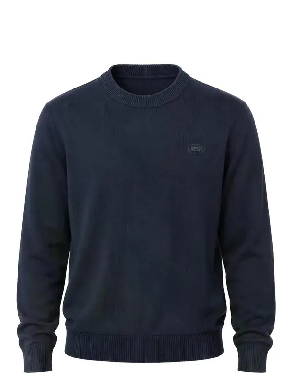 DIESEL® Logo Patch Crew Neck Sweatshirt - Blue