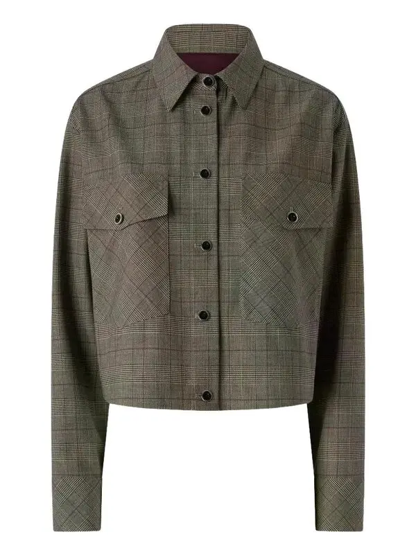 Pinko Cropped Prince Of Wales Check Jacket - Brown