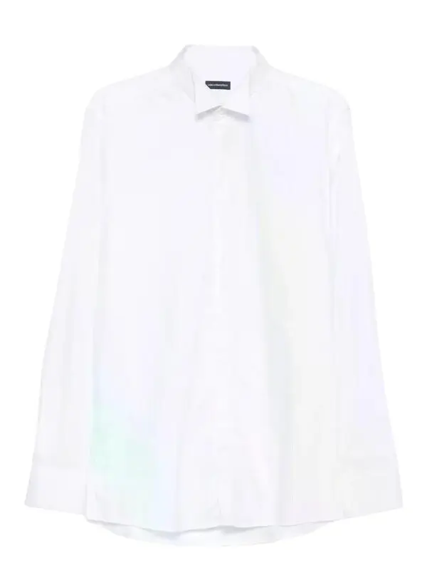 CARLO PIGNATELLI Wing-collar Long-sleeve Shirt - White