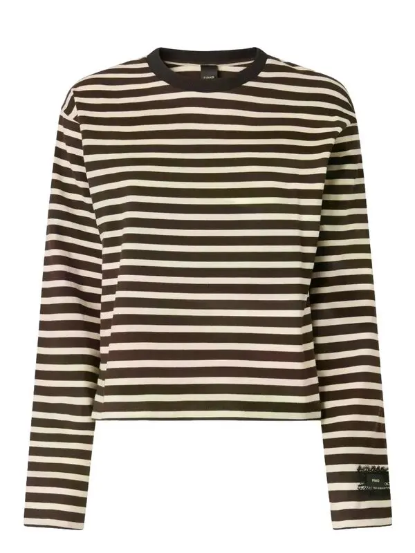 Pinko Striped Long-sleeve T-shirt - Brown