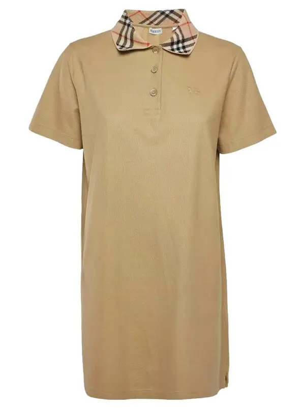 Burberry Check Collar Shirt Dress - Neutrals