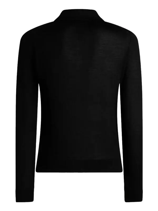 Etro Polo-style Wool And Silk Sweater - Black