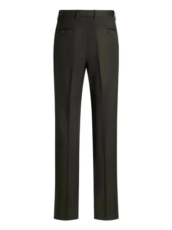 Etro Cool Wool Tailored Trousers With Crease Detail - Grey