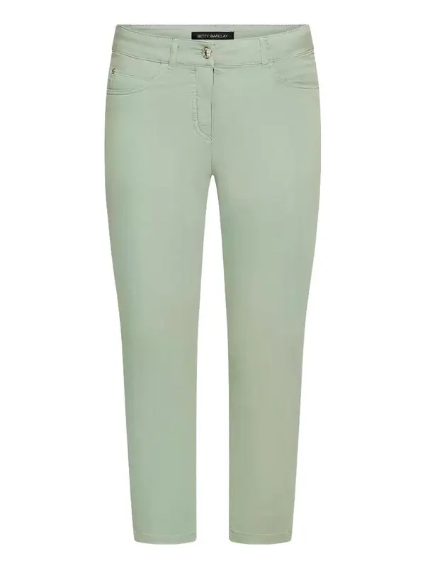 BETTY BARCLAY Cropped Slim Fit Trousers - Green