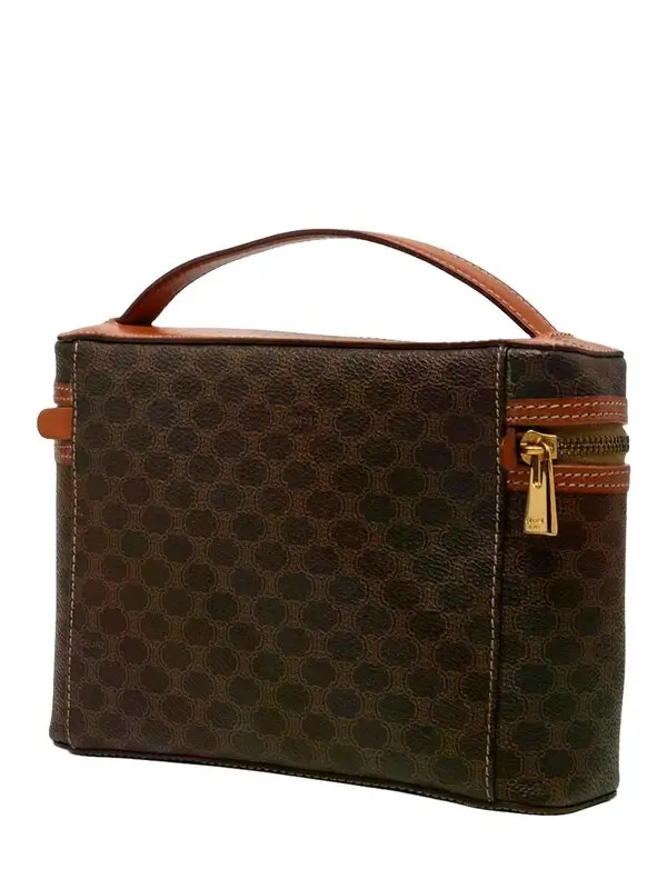 Celine Macadam Coated Canvas Vanity Bag - Brown