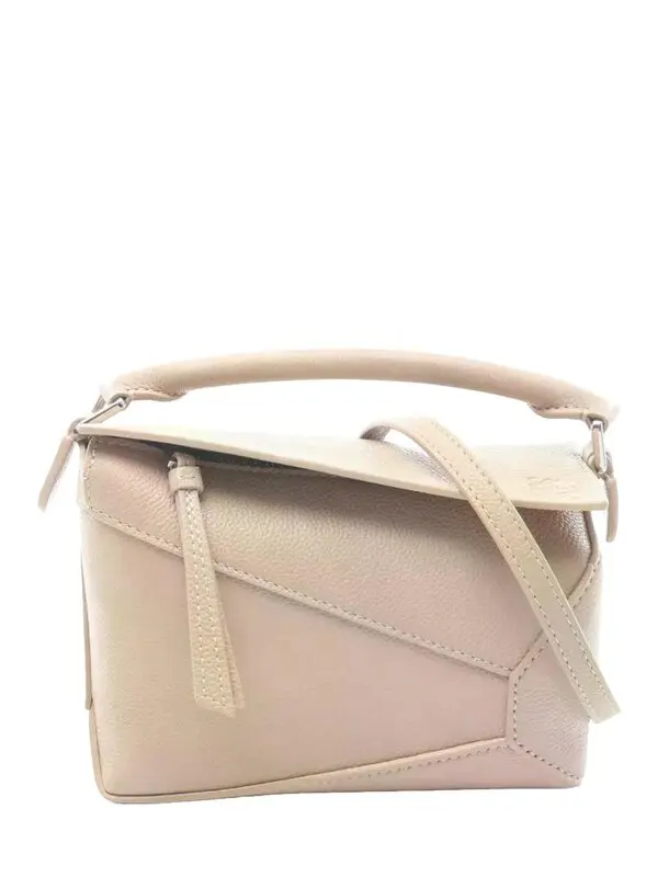 Loewe Mini Calfskin Puzzle Edge Satchel - Neutrals