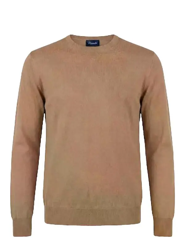 DRUMOHR Crew Neck Cotton Sweater - Neutrals
