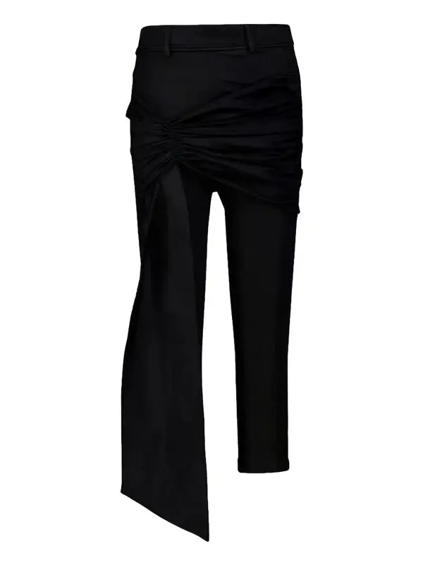 Rabanne Ruched Draped-panel Trousers - Black