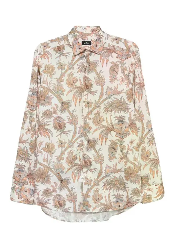 Etro Paisley-print Long-sleeve Shirt - Neutrals