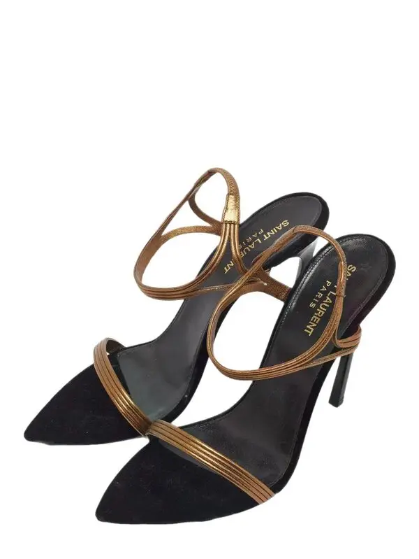 Saint Laurent Talitha Ankle-strap Sandals - Gold