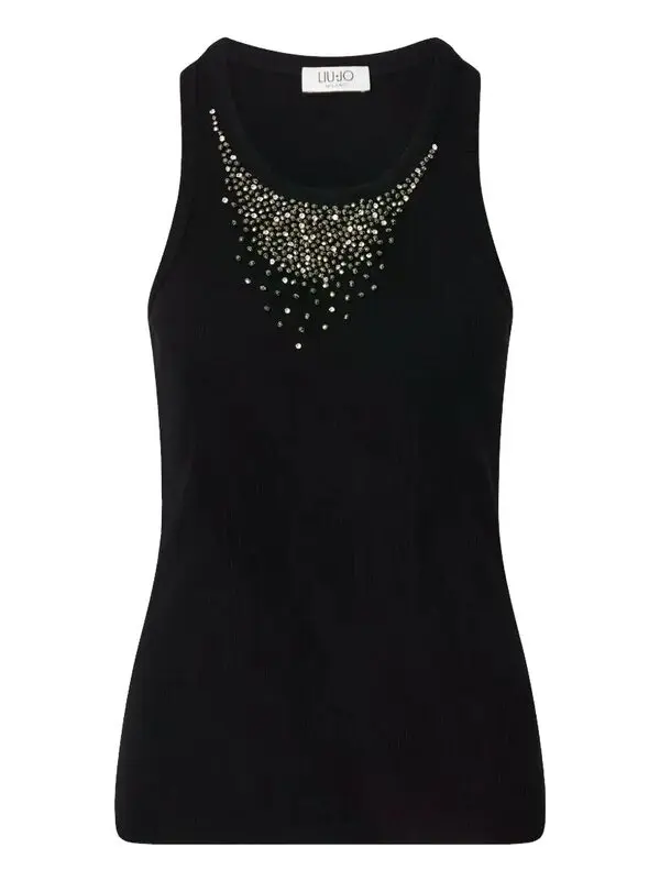 Liu Jo Embellished Cropped T-shirt - Black