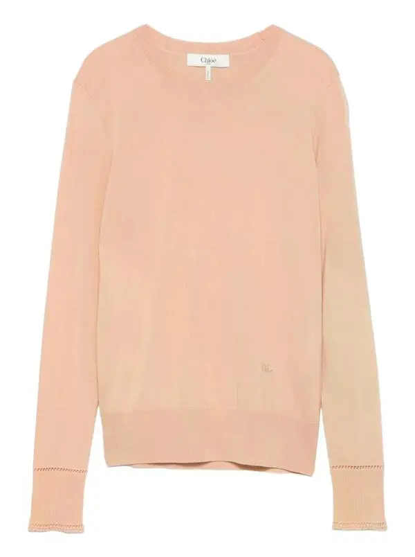 Chloé Fine-knit Crew Neck Sweater - Orange