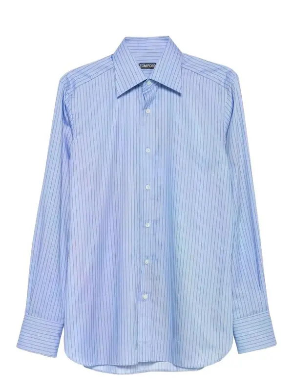 TOM FORD Vertical-stripe Shirt - Blue