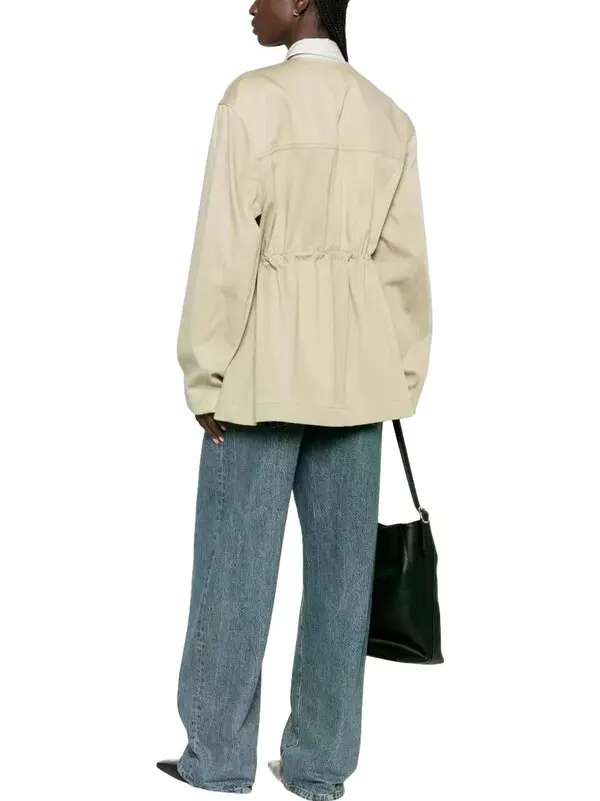 TOTEME Elasticated-waist Cotton-twill Jacket - Neutrals
