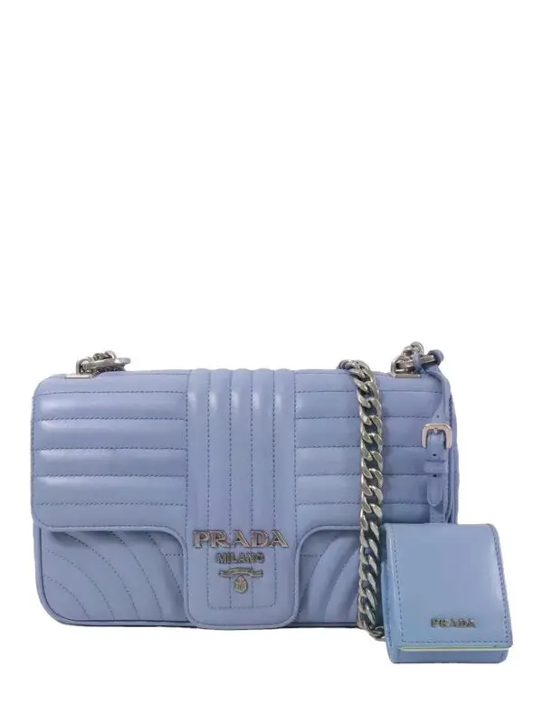Prada Quilted Leather Chain Shoulder Bag - Blue