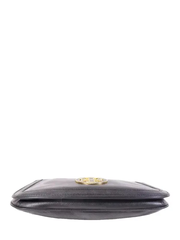 Tory Burch Amanda Logo Plaque Clutch Bag - Black