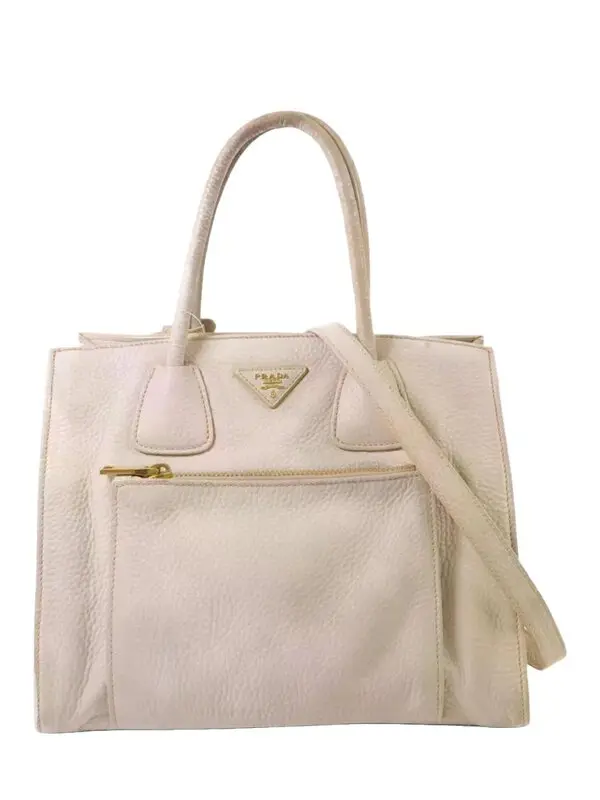 Prada Vitello Daino Tote Bag - Neutrals