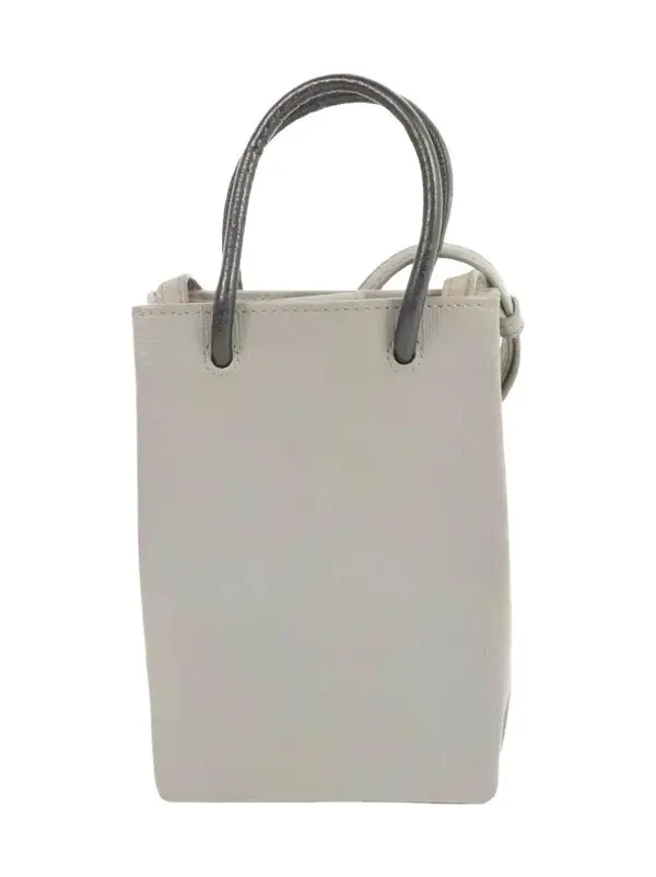 Balenciaga Mini Shopping Phone Pouch Crossbody Bag - Grey