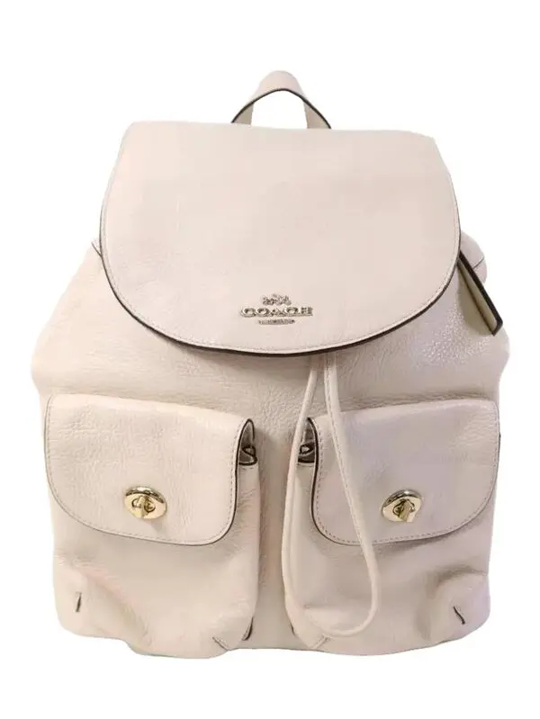 COACH VINTAGE Turn-lock Leather Backpack - Neutrals