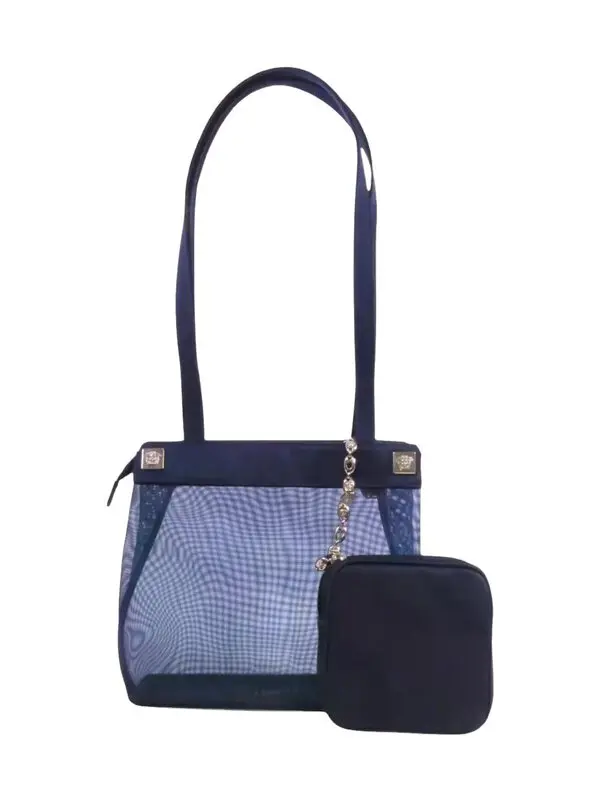 Versace Mesh Shoulder Bag With Silver-tone Hardware - Blue
