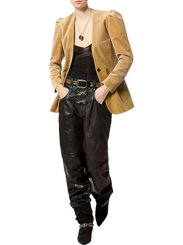 Isabel Marant Étoile Fereole Velvet Pinstripe Jacket - Yellow