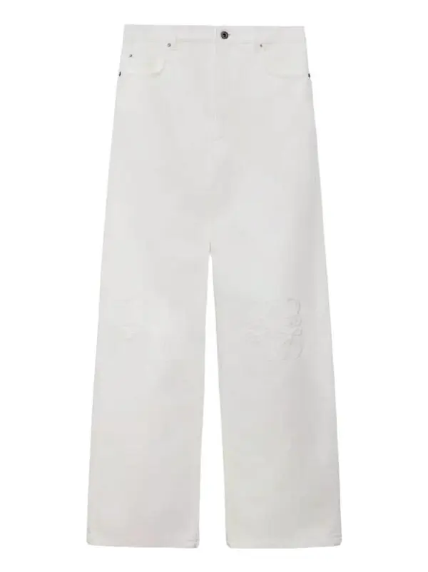 Loewe Anagram Embroidered Baggy Jeans - White