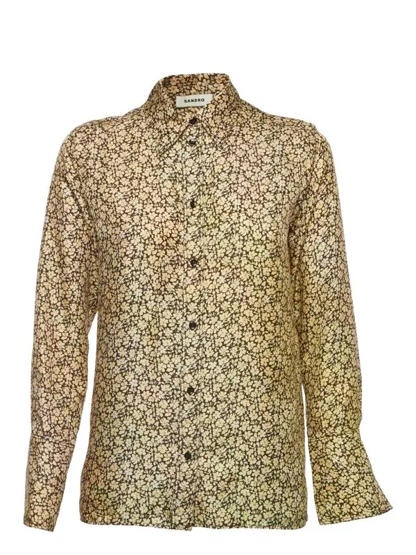 Sandro Floral-print Shirt - Black