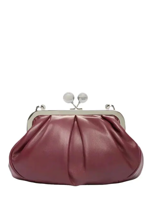 Max Mara Pasticcino Pleated Leather Shoulder Bag - Red