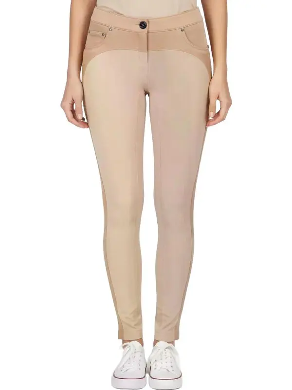 Elisabetta Franchi Beige Jersey Trousers With Contrasting Trim - Neutrals