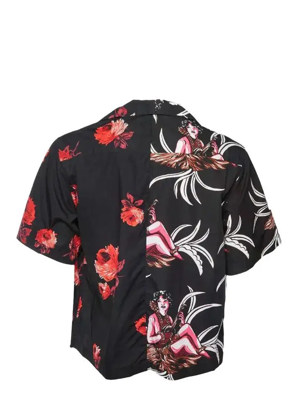 Prada 2018 Floral-print Bowling Shirt - Black