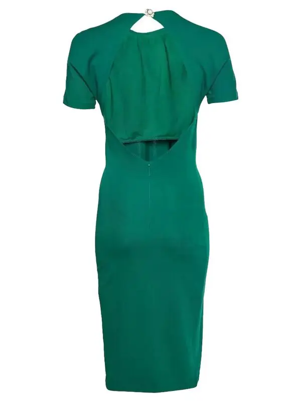 Roberto Cavalli Embellished Open-back Midi Dress - Green