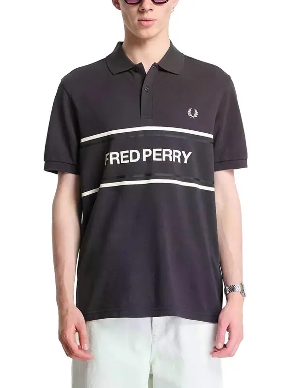 Fred Perry Graphic-print Polo Shirt - Grey