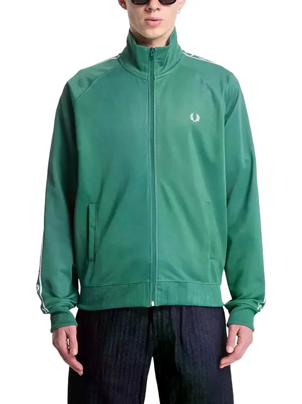 Fred Perry Logo Detail Zip-up Sweatshirt - Green
