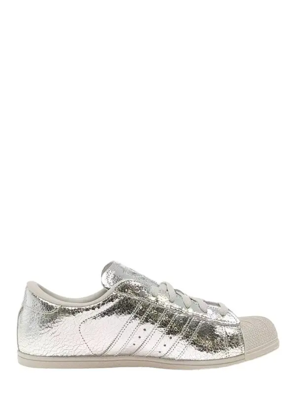 Adidas Superstar Lo Pro Sneakers With Cracked Effect Metallic Finish - Silver
