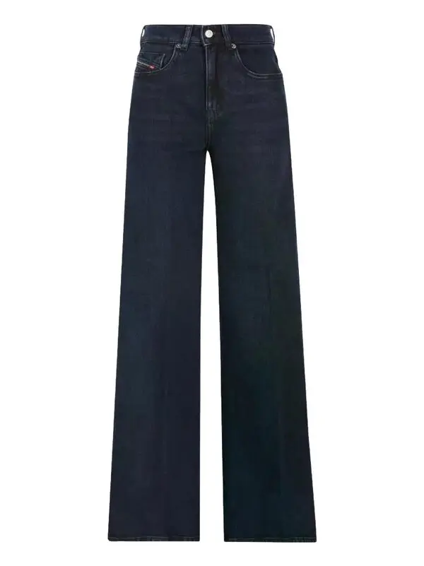 DIESEL® Logo Patch Wide-leg Jeans - Blue