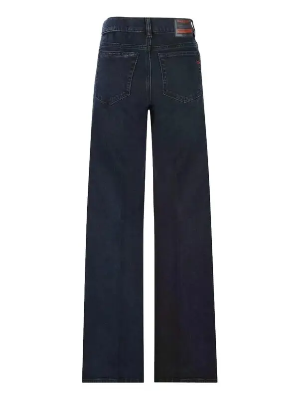 DIESEL® Logo Patch Wide-leg Jeans - Blue
