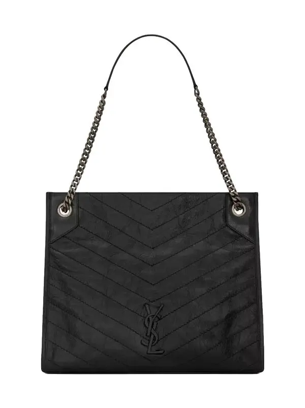 Saint Laurent Niki Leather Tote Bag - Black