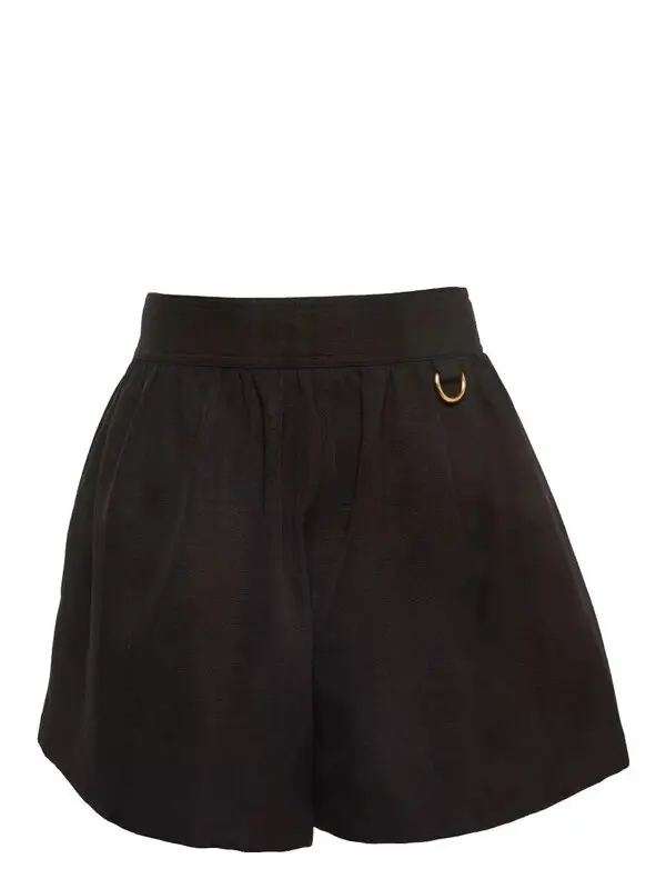 Givenchy Pleated Tailored Shorts With D-ring Hardware - Black