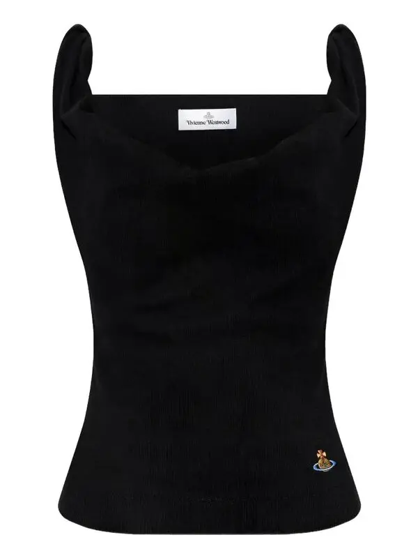 VIVIENNE WESTWOOD Anna Orb-embroidered Draped Top - Black
