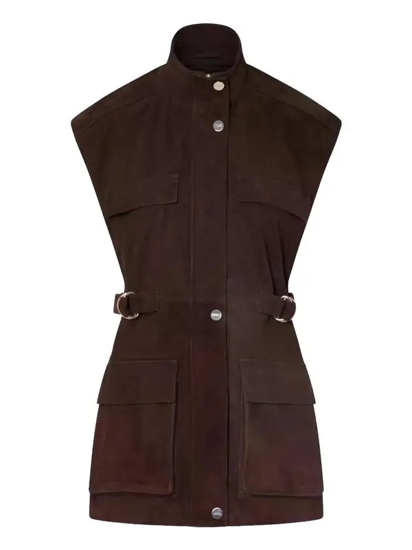 Liu Jo Suede Vest With Buckle Detail - Brown