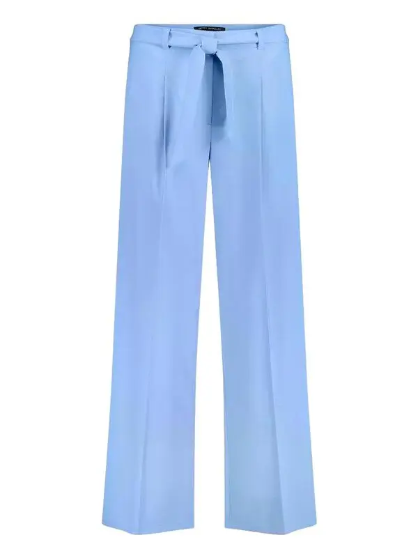 BETTY BARCLAY Belted Pleated Wide-leg Trousers - Blue